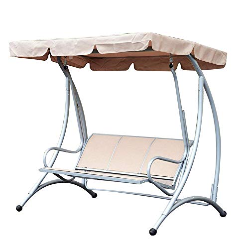 Pokerty Oxford Cloth Swing Seat Top Cover, Waterproof Swing Seat Top Cover Outdoor Rainproof Durable Anti Dust Protector(Beige)