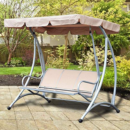 Pokerty Oxford Cloth Swing Seat Top Cover, Waterproof Swing Seat Top Cover Outdoor Rainproof Durable Anti Dust Protector(Beige)