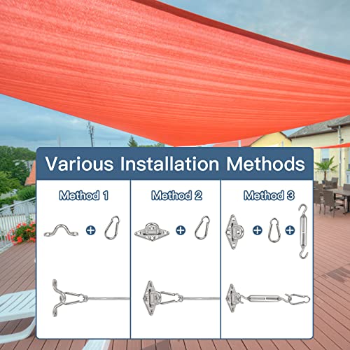 Hokimder 66 Pcs M6 Awning Attachment Set, Heavy Duty Sail Kit for Sun Shade Sail Installation, 304 Stainless Anchor Turnbuckles Sun Shade for Garden Courtyard Outdoors Replacement