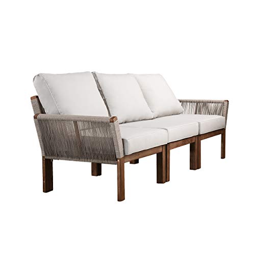 SEI Furniture Brendina Outdoor Sofa, Natural, White