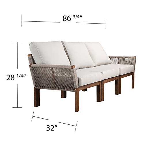 SEI Furniture Brendina Outdoor Sofa, Natural, White