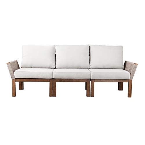 SEI Furniture Brendina Outdoor Sofa, Natural, White