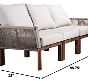 SEI Furniture Brendina Outdoor Sofa, Natural, White