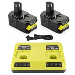 energup 2pack 6.0ah p108 battery for ryobi 18v battery for ryobi battery 18v lithium p102 p103 p104 p105 p107 p109 ryobi 18-volt battery + 2port p117 dual chemistry ryobi 18v battery charger