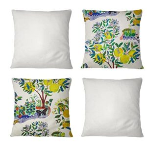 Tritard Outdoor Pillow Covers Set of 2 Lemon Butterfly Pillow Covers Cushion Cover, 18x18 Inches