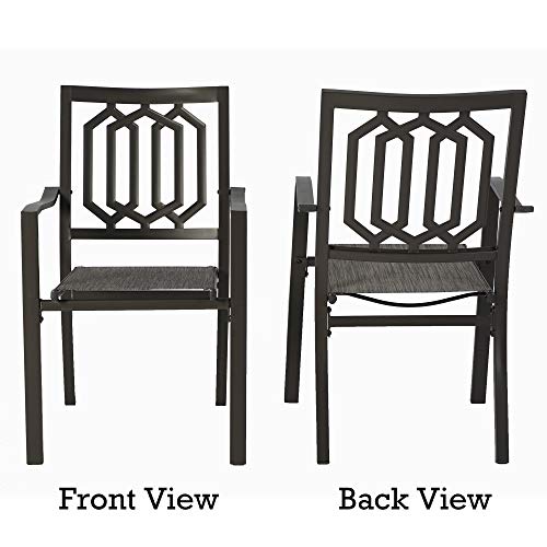 Kozyard Villa Outdoor Patio Dining Chair (Steel/Textilence)