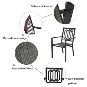 Kozyard Villa Outdoor Patio Dining Chair (Steel/Textilence)