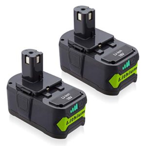 powerextra 6.0ah 18v battery compatible with ryobi 18 volt one+ p102 p103 p104 p105 p107 p109 p122 cordless power tools 2 pack