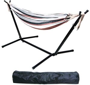 balancefrom double hammock with space saving steel stand and portable carrying case, 450-pound capacity