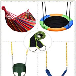 Xinlinke Tree Swing Strap Hanging Kit Holds 220lbs, Set of Two 5ft Extra Long Straps, 2 Heavy Duty Hooks, 2 Tree Protectors, Perfect for Hammocks and Most Swing Seats