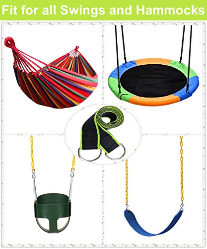 Xinlinke Tree Swing Strap Hanging Kit Holds 220lbs, Set of Two 5ft Extra Long Straps, 2 Heavy Duty Hooks, 2 Tree Protectors, Perfect for Hammocks and Most Swing Seats