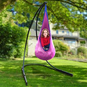 Sorbus Hammock Chair Stand Hanging Chair Stand- Heavy Duty Steel Sensory Swing Stand- Weather & Rust Resistant Arc Stand- Adjustable Portable Stand 330lbs - Tree,Lounger,Air Porch,Indoor/Outdoor,Yard