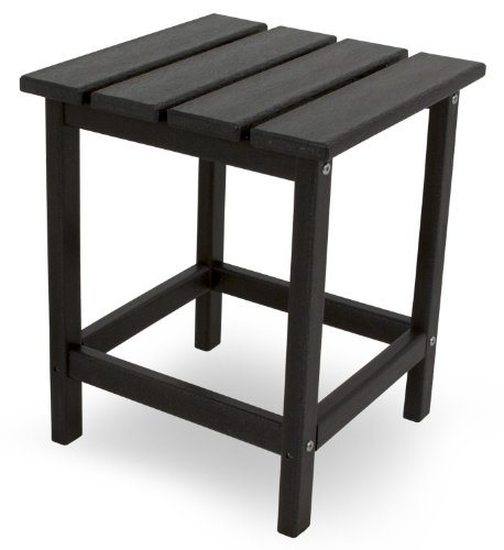 POLYWOOD ECT18BL Long Island 18" Side Table, Black