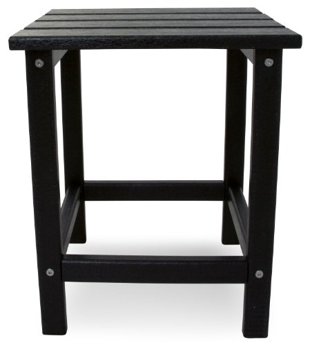 POLYWOOD ECT18BL Long Island 18" Side Table, Black