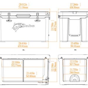 COHO Quick and Cool 55QT Rotomolded Cooler | Beverage Cooler and Camping Cooler for Beach, Kayak, Hiking, Outdoor, and Travel | Insulated Cooler and Heavy Duty Cooler and Ice Box | 55 Qt