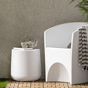 South Shore Dalya Round Outdoor Side Table, White