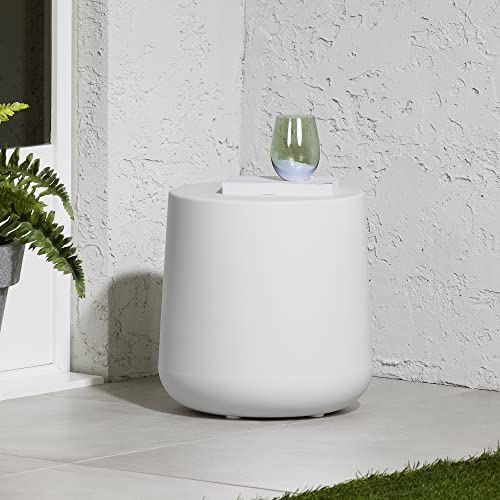 South Shore Dalya Round Outdoor Side Table, White