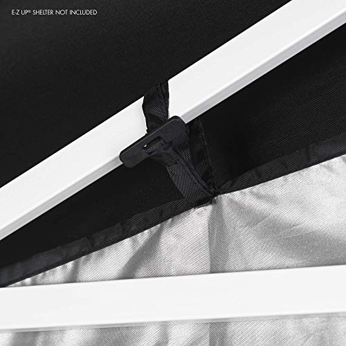 E-Z UP Food Booth Sidewall Kit, Set of 4, Fits 10' x 10' Straight Leg Canopy, Includes 2 Roll-Up Serving Windows, Commercial Grade Mesh, Black