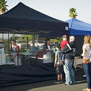 E-Z UP Food Booth Sidewall Kit, Set of 4, Fits 10' x 10' Straight Leg Canopy, Includes 2 Roll-Up Serving Windows, Commercial Grade Mesh, Black