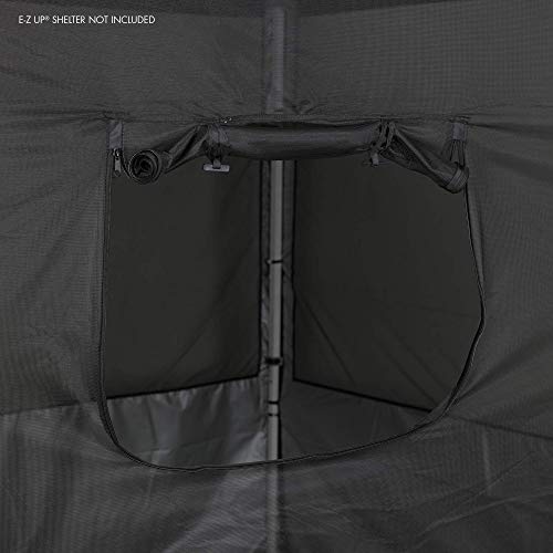 E-Z UP Food Booth Sidewall Kit, Set of 4, Fits 10' x 10' Straight Leg Canopy, Includes 2 Roll-Up Serving Windows, Commercial Grade Mesh, Black