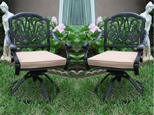 grandpatiofurniture.com 2 cbm elisabeth collection 2 cast aluminum swivel rockers with 2 cushions