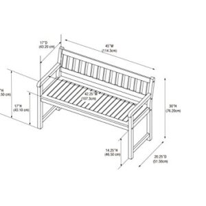 Linon Justice Catalan Bench, Teak