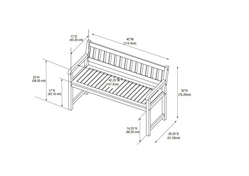 Linon Justice Catalan Bench, Teak