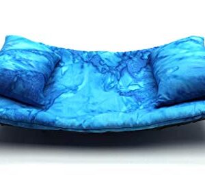 Chaise Lounge for Bearded Dragons, Blue Heaven Batik Fabric