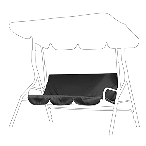 TOPINCN Swing Cushion Cover, 3 Seat Premium 190T Polyester Taffeta Swing Seat Cover Outdoor Waterproof Swing Chair Protective Cover for Patio Courtyard Garden 59.1 x 19.7 x 3.9in(Black)