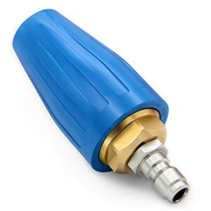 penson & co. 4.0 gpm turbo rotary rotating nozzle for pressure washer 1/4″ quick connect 5000psi, blue (tbn-0040-bl)