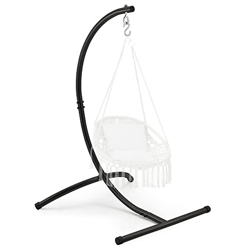 Homgava Hammock Chair Stands Hanging Hammock Stands,C Stand for Swing Chair Heavy Duty Steel Egg Chair Stand Only,Maximum Weight 330lbs Capacity Indoor/Outdoor…