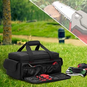 SAMDEW 4 Inch & 6 Inch Chainsaw Carry Case Only, Chainsaw Tool Storage Bag for 4 In Mini Chainsaw, Portable Chainsaw Accessories Case for 6 In Chainsaw Cordless (no Battery), Bag Only, Patented Design