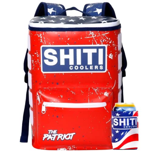 SHITI Coolers Soft Side Backpack Cooler for Partying at The Beach, Pool, Tailgate, or Camping - Holds 16 Cans w/Ice - Portable Backsaver - Insulated & Leak Proof - High Performance Yet Extremely Cool