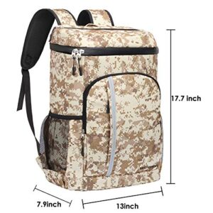 SEEHONOR Insulated Cooler Backpack Leakproof Soft Cooler Bag Lightweight Backpack with Cooler for Lunch Picnic Hiking Camping Beach Park Day Trips