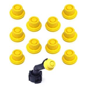 kp kool products 10 pack replacement yellow spout caps top hat – blitz gas can spout replacement – fit 900302 900092 900094 aftermarket gas can nozzle – 5 gallon gas can spout (spout not included)