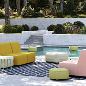 Lucky Yard Inflatable Patio Ottoman Square Stool Footrest with Handle, The Travel Portable Patio Outdoor Foot Stools Use for Indoor or Outdoor, Camping or Home (Green)