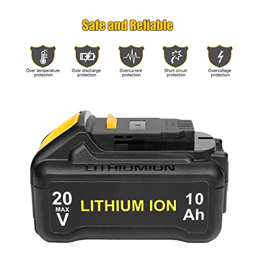 ANTRobut 10000mAh Replacement for Dewalt Batteries 20V DCB200 DCB208 DCB210 Compatible with Dewalt 20V MAX Battery