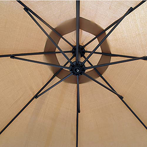 WERTSWF 10ft Replacement Umbrella Canopy, Cantilever Parasol Top Fabric Cover Sunshade Cloth fit 8 Ribs Offset Hanging Umbrella, Beige, 3 M9.8ft, 210414QY01-3-10637-1611442231