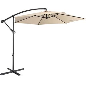 WERTSWF 10ft Replacement Umbrella Canopy, Cantilever Parasol Top Fabric Cover Sunshade Cloth fit 8 Ribs Offset Hanging Umbrella, Beige, 3 M9.8ft, 210414QY01-3-10637-1611442231