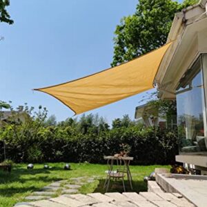 AXT SHADE Rectangle Sun Shade Sail, 8' x 12' Sand Sunshades Sails Patio Cover Canopy Shades for Outdoor Activity