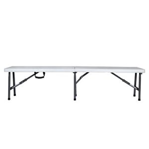 6' Plastic Portable Folding Bench,Picnic Bench,Outdoor Party Camping Dining Folding Bench,Multipurpose Bench Seat for Indoor Outdoor Use/Stores Easily Off-White