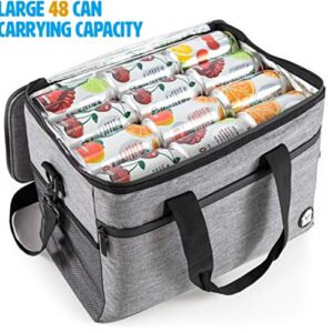 VP Home 48 Can Large Collapsible Insulated Cooler Bag for Travel Camping Beach Picnic BBQ with Shoulder Strap Cooler Bags Insulated Beach Cooler Bag Collapsible Coolers for Travel (Heather Gray)