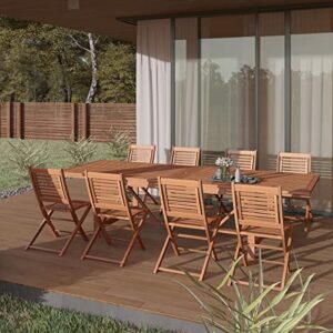 Amazonia Parati 2-Piece Outdoor Folding Chair Set | Eucalyptus Wood | Ideal for Patio and Indoors, 26Lx19Wx36H