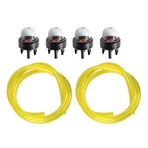 hipa (pack of 4 primer bulb + fuel line for husqvarna trimmer weedeater 123l 225 232l 227l 240l 322l 323 325 326 chainsaw 235 236 240 340 345 350 353 440 445 450 460 125b 125bvx 125bvx