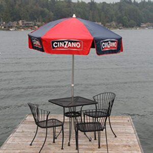 DestinationGear Heininger 1378 Cinzano Red and Blue 6' Vinyl Patio Pole Umbrella