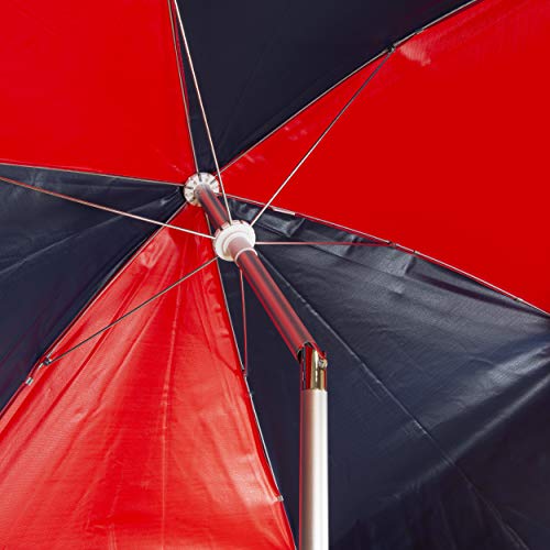 DestinationGear Heininger 1378 Cinzano Red and Blue 6' Vinyl Patio Pole Umbrella