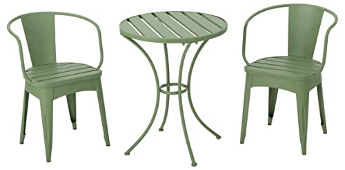 Christopher Knight Home Colmar Outdoor Iron Bistro Set, 3-Pcs Set, Matte Green