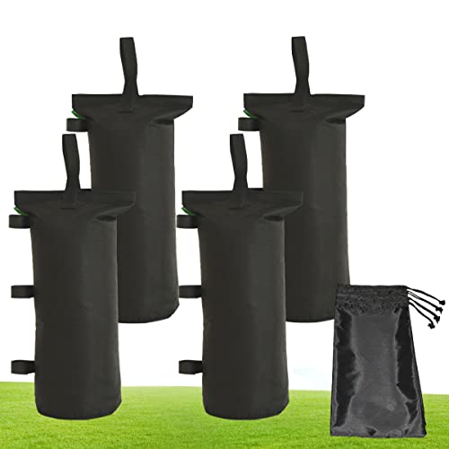 Canopy Tent Weights for Pop Up Canopy Tent - Canopy Sand Bags,Reinforced Stitching,1680D Oxford Fabric Material with 4 Inner Pockets Sand Bag, Easy to Install, 112 Lbs Capacity, 4-Pack (Black)