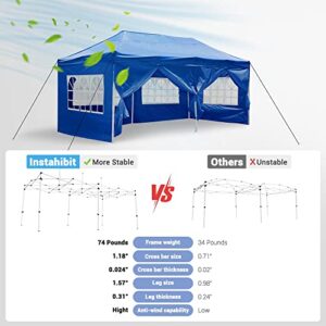 Yescom 10x20' Heavy Duty Enclosed Pop Up Canopy Folding with 4 Sidewalls for Outdoor Event Vendor Farmer Flea Market Tent Navy