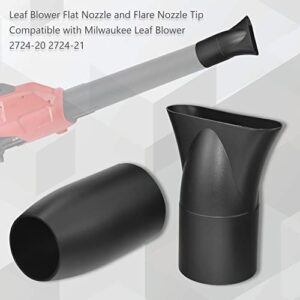 Leaf Blower Flat Nozzle and Flare Nozzle Tip Compatible with Milwaukee Leaf Blower 2724-20 2724-21, touchless Quick Drying, Cleaning and Other uses., Easy to Install and Remove.(Black)